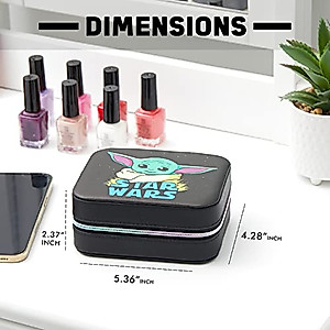Disney Star Wars Mandalorian Grogu Faux Leather Travel Jewelry Box Organizer