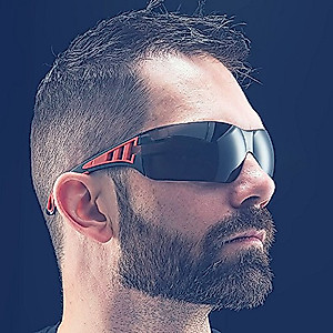 ToolFreak Rip Out Safety Glasses - Tinted - Polycarbonate Lens z87.1 Rated - Foam Padding & Adjustable Strap - Impact Resistance & Distortion-Free Lenses (Hard Case)