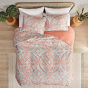 Hyde Lane Full/Queen Coral Bedding Sets - Classic Damask Medallion Bedding Set for Women | Beautiful Summer Comforter - 90x90-3 Piece : 1 Comforter + 2 Shams