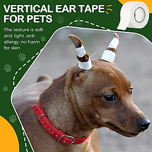 1 Inch x 30 Feet Ear Tape for Dogs and 4 Inch Bamboo Buds Non Woven Dog Ear Forms Cotton Dog Ear Swabs Self Adhesive Doberman Ear Support Bamboo Handle Ear Buds for Dogs Dog Ear Care Kit for Cat Dog