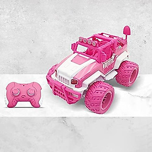 Goolsky Remote Control Car for Girls, 1:12 Pink RC Rock Crawler 2.4GHz 4WD RC Convertible Off-Road Vehicle All Terrains with Shovel Dual LED Lights Hobby RC Trucks Rechargeable Electric Toy for Kids