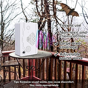 Ultrasonic Bat Repellent, Ultrasonic Pest Mouse Bat Reject Repelling System, Pest Repellent Ultrasonic for House Indoor Pest Bat Removal Repellent, Keep Bat and Pest Flee Away