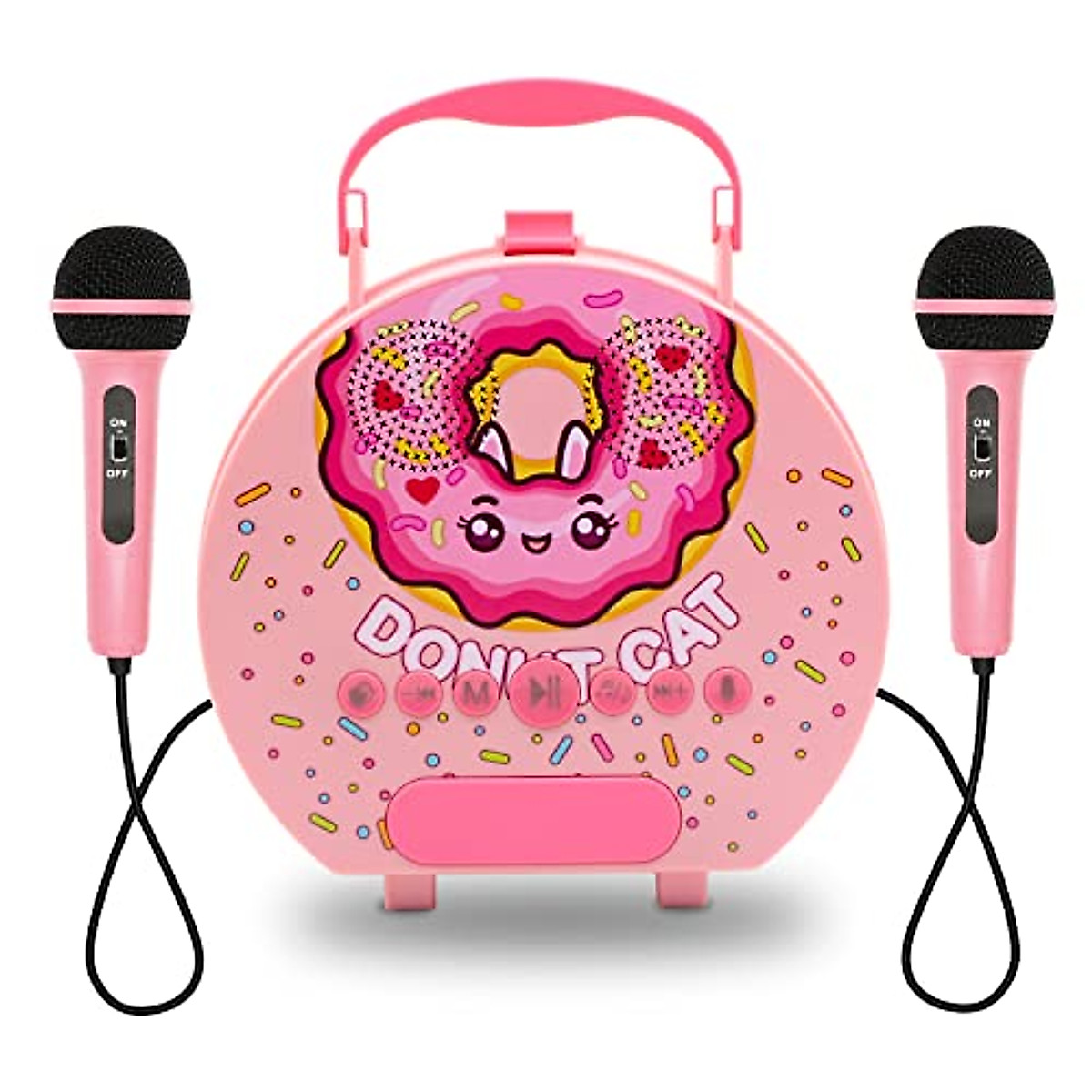 Kids Karaoke Machine for Girls Boys with 2 Microphones Toddler Singing Toys Children Karaoke Singing Machine Bluetooth Voice Changing Recording Speaker for Party Birthday