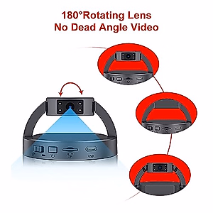 DAUERHAFT Video Conference Camera, 1080P Indoor Security Camera 1500mAh Battery Motion Detection for Home