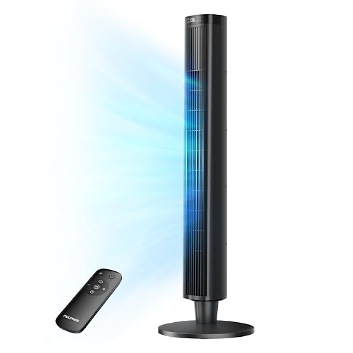 Pelonis 42-Inch Tower Fan for Bedroom – Oscillating Tower Fan with Remote Control – Indoor Quiet Fan with 6 Speeds, 4 Modes and 24-Hour Timer – ETL Certified