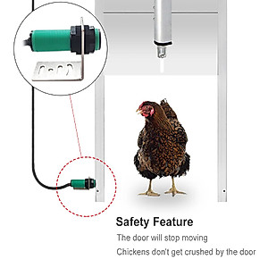 JVR Chicken Coop Door Automatic Smart 2.4 GHz WIFI Opener with Safety Mechanism, Work With Alexa & Google Assistant, Rainproof Sunrise/Sunset Timer Controller Actuator Motor APP/Remote (Smart Version)