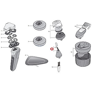 service_parts Nose Ear Hair Trimmer Click-on Attachment AC40/01 For Philips Shaver Wet & Dry S5531 S5579 S5581 S5666 S7731 S7782 S8050 S9502 S9931 S9982