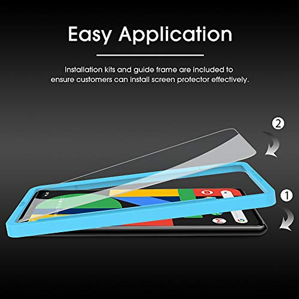 OMOTON [4 Pack Screen Protector for Google Pixel 4 (5.7 Inch), Tempered Glass/Alignment Frame/Scratch Resistant/Only Cover Display Area