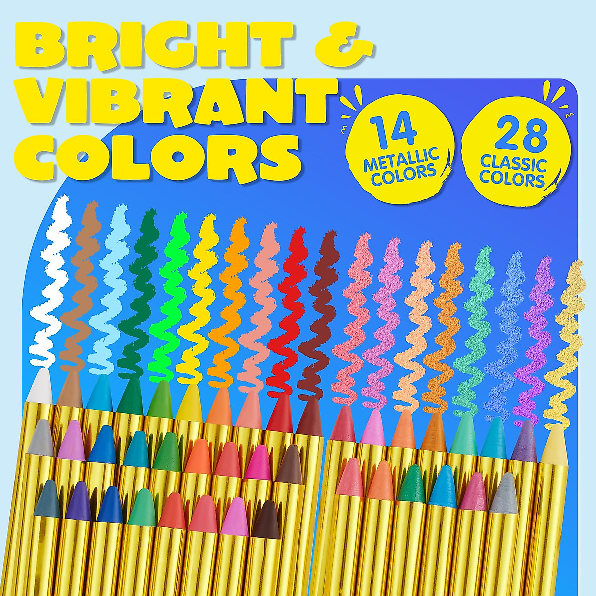 42PCS Face and Body Paint Crayons, Face Painting Kit Safe and Non-Toxic Ultimate Party Pack Including 14 Metallic Colors for Birthday Makeup Party Supplies, Festivals, Easter Gifts for Kids