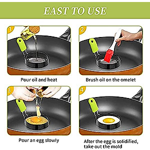 BEMINH Stainless Steel Egg Ring,2 Pcs Round Breakfast Household Egg Mold Tool Cooking Tool Omelette (New 2 Pcs)