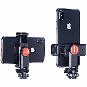 ST-06 Camera Hot Shoe Phone Tripod Mount Adapter 360 Rotation Phone Holder with Cold Shoe for Mic Light Stand Compatible with Canon Nikon Sony DSLR for DJI Ronin SC Gimbal Stabilizer
