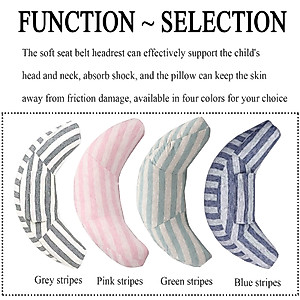 ZYNQACC Car Seatbelt Pillow Neck Support Cushion Pad and Seatbelt Adjuster for Kids Travel,Universal Toddler Car Seat Headrest for Sleeping, Suitable for Airplane & Car Use (Grey)