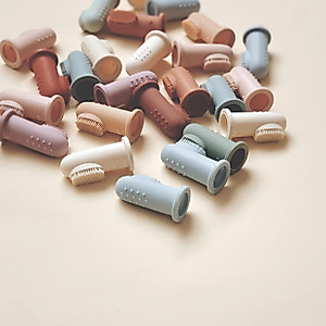 Moonkie Baby Toothbrush Finger Toothbrush Oral Cleaner Kit for 3 Months +, 2 Pcs (Clay/Ivory)