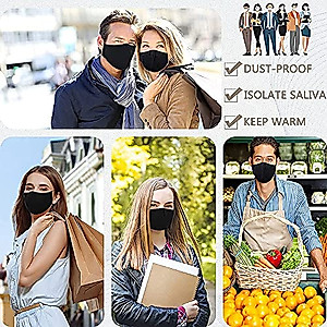 YYTDAISHU 10 Pack Black Reusable Breathable Cloth Face Protection, Adjustable Washable Male and Women Fashion Face Protection Cover