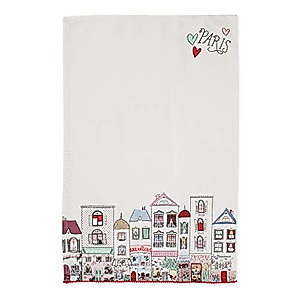 DII I Love Paris Collection Kitchen, Dishtowel Set, 18x28, Eiffel Tower, 4 Piece