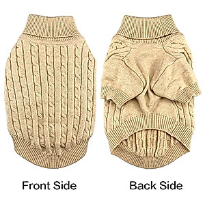 Vehomy Dog Turtleneck Sweater Dog Pullover Sweater for Small Medium Dogs Pet Knitwear Clothes Dog Knitted Sweater Outfit Puppy Dog Cat Warm Shirt Clothes S
