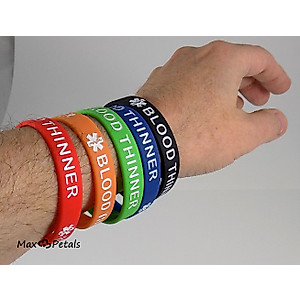 Max Petals 5 Pack - BLOOD THINNER Silicone Bracelet Wristbands