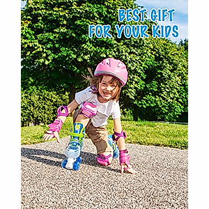 M-GRO Adjustable Skates for Kids, 8-Wheeled Skates for Kids,rollerskates Girl and Boys，Adjustable Size Suitable for Indoor and Outdoor use