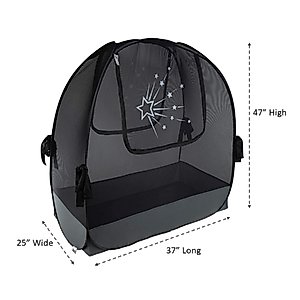 Aussie Cot Net Crib Tent Fits a Pack n Play - Portable Travel Tent to Keep Baby from Climbing Out - Black Crib Netting Helps Settle Baby to Sleep Better and Longer
