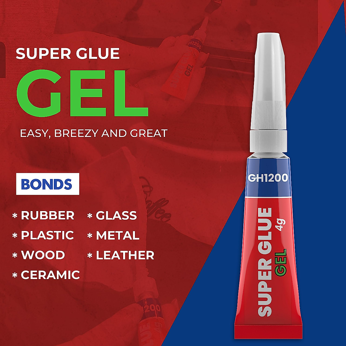 4Gx 5 Value Pack Super Glue Gel All Purpose with Anti Clog Cap. Super Fast & Strong Adhesive Superglue, Cyanoacrylate Glue for DIY Crafts and Many More