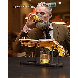 Whiskey Decanter Sets for Men, 20.3 Oz Decanter Set with 2 Glasses, Gifts for Men, Him, Dad, Brother, Birthday Gift Ideas from Daughter Son, Cool Liquor Dispenser for Home Bar