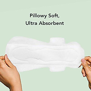 Rael Pads for Women, Organic Cotton Cover - Period Pads with Wings, Feminine Care, Sanitary Napkins, Heavy Absorbency, Unscented, Ultra Thin (Overnight, 20 Count)