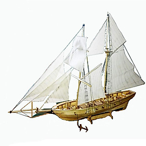 xiangshang shangmao Hobby 1/130 HARVEY1847 Sail Boat Wooden Model Kit Wood Ship Assemble Display