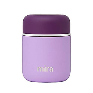 MIRA 9oz Insulated Food Jar Thermos for Hot Food & Soup, Compact Stainless Steel Vacuum Lunch Container - Lilac