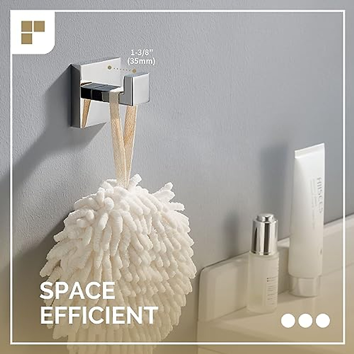 Angle Simple Bath Towel Hook, Solid Metal Bathroom Shower Square Hook Hand Towel Bathrobe Sponges Hanger Kitchen Cabinet Closet Hook Pants and Shirt Holder Polished Chrome, Wall Mounted