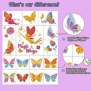 Leesgel 49 Styles Metallic Glitter Temporary Tattoos for Girls, Mermaid Unicorn, Butterfly Tattoos, Fake Temporary Tattoos for Kids Children Toddlers