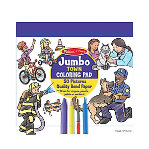 Melissa & Doug Jumbo Coloring Pad (11 x 14 inches) - Town, 50 Pictures