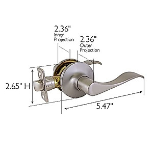 Design House 727941 Stratford 6-Way Universal Hall and Closet Door Lever, Satin Nickel, Passage/Hall & Closet, 3 Piece