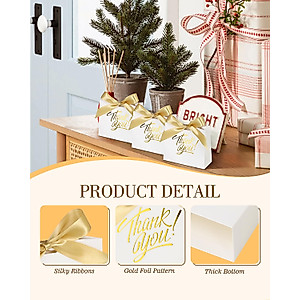 EQOREIIN Small Gift Bags, 70 Pack 4.5x1.8x3.9 Inches Mini Thank You Bags White Kraft Paper Gift Bag with Bow Ribbon, Small Candy Bags Gift Bag Bulk for Birthday Wedding Baby Shower (White)