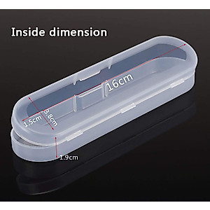 AKOAK Clear Polypropylene Storage Containers Box with Hinged Lid for Pencils, Pens,Accessories,Crafts,Learning Supplies,Makeup Brush,Screws,Drills,6.89" x 1.49" x 0.74",Pack of 2