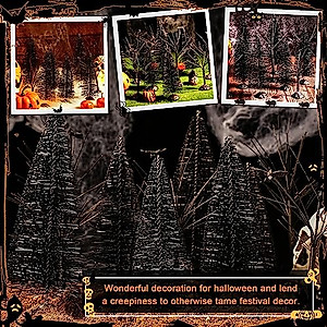 12 Pieces Christmas Village Trees Tabletop Mini Snow Model Frost Bottle Brush Trees Halloween Winter Tabletop Displays Miniature Village Christmas Decor Accessory Figurine(Classic Style)