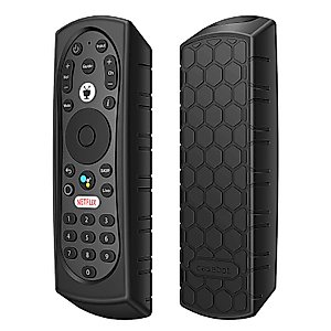 Fintie Protective Case for TiVo Stream 4K Remote – CaseBot (Honey Comb Series) Lightweight (Anti-Slip) Shockproof Silicone Cover for TiVo Stream 4K Remote Controller, Black