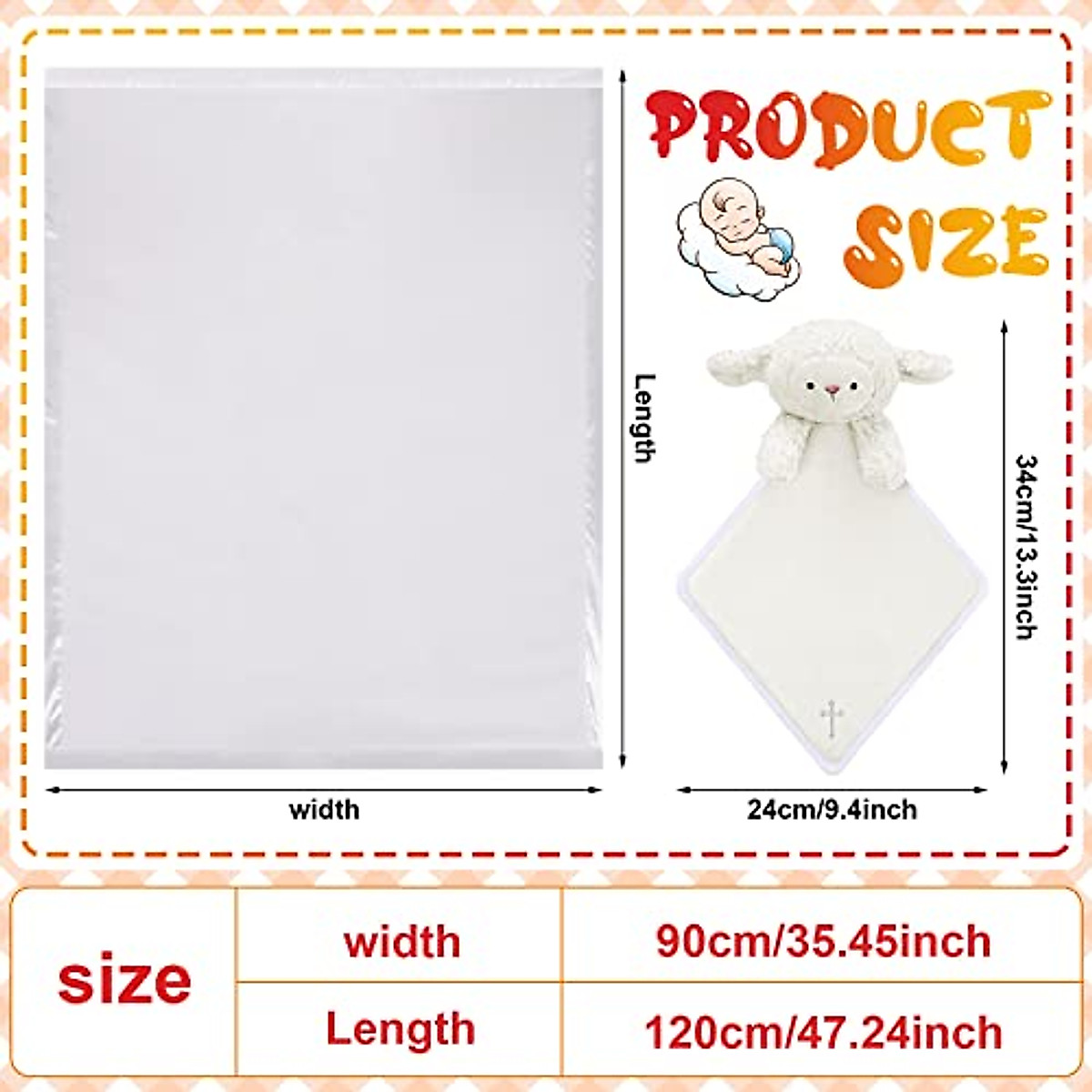 Panelee 2 Pcs Baptism Gifts Baptism Baby Christening Blanket with Embroidered Cross Baby Blessings Lamb Security Blanket Baby for First Communion, Christening, Baby Baptism Gifts Baby Showers