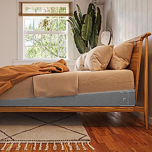 Avana Mattress Elevator with Polycotton Covers - Under Bed 7-Inch Incline Foam Lift, Grey, Full Size