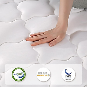 REGOSS Twin Mattress, 10 inch Twin Mattress in A Box, Hybrid Bonnell Coil Twin Size Mattress Medium Soft Feel with High Density Foam for Pressure Relief