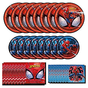 Spiderman Dinnerware Bundle Officially Licensed by Unique | Napkins & Plates | Great for Birthdays & Superhero Parties