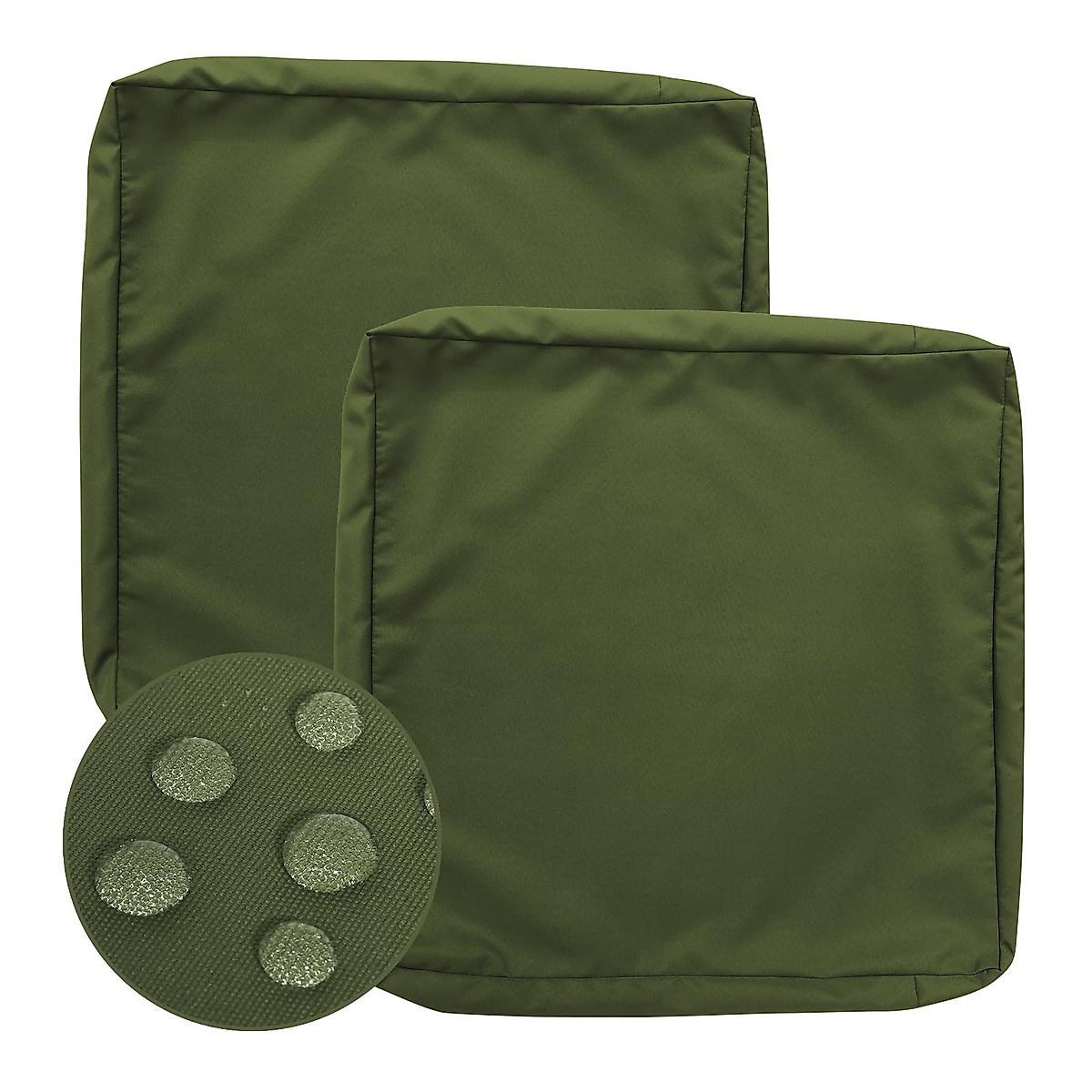 GUEGLSA Outdoor Cushion Covers 24x22x4 inch, Patio Seat Cushion Slipcovers Replacement, Waterproof Chair Cushion Slip Cover, Set of 2, Green