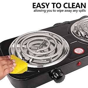 Timoau Electric Countertop Burner, Double Burner, 2000W Induction Cooktop, Portable Electric Hot Plate, 5 Level Adjustable Temperature Control Cooking Ranges for Home Dorm Camping Cooking