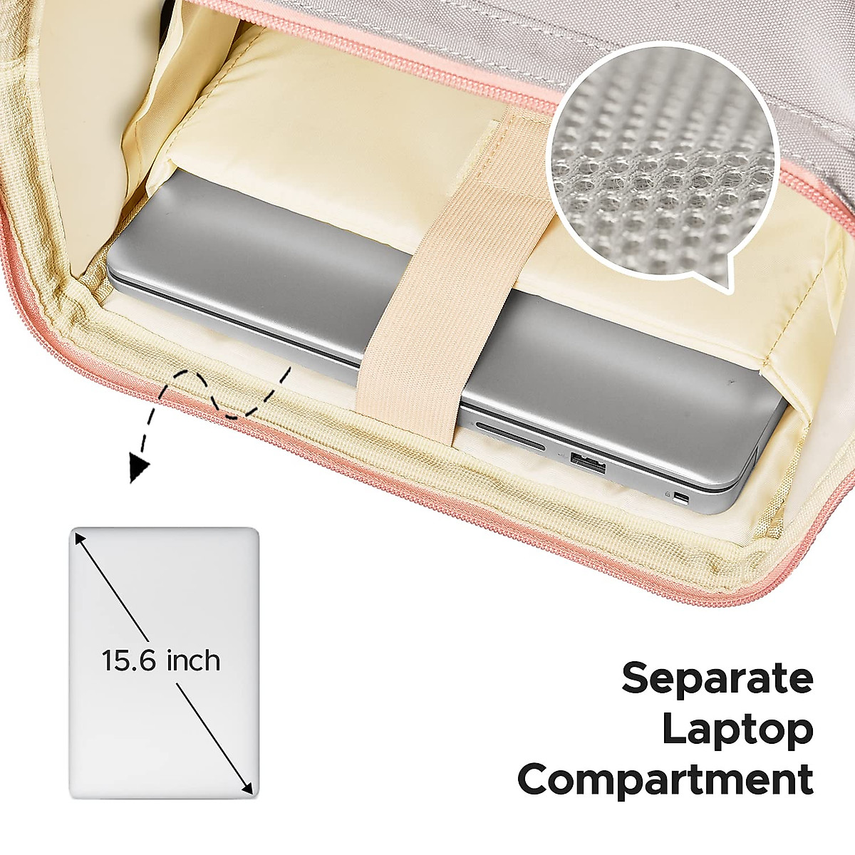 Kaome Lunch Backpack 15.6 Inch Laptop Backpack for Women with USB Port Nurse Gift Teacher Work Backpack Cooler Insulated Lunch Bag Waterproof Daypacks for Work Picnic Travel Anti-theft