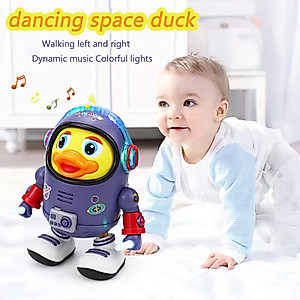GFORI Baby Duck Toy Musical Interactive Duck Toy with Lights and Sounds, Space Elements Designed, Cute Dancing Space Duck Toy Playset, for Toddlers and Gift for Kids