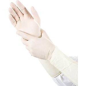 Ansell BLAS-M BioClean Extra Sterile Latex Glove, 16" Length, Ambidextrous, Natural, M (Pack of 200)
