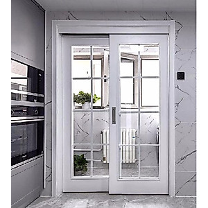 Fanruier 2PC Punch-Free Sliding Door self-Adhesive Handle Window Glass Door Kitchen Door Cover Door Sliding Door Handle Double-Sided Adhesive Paste (Grey)