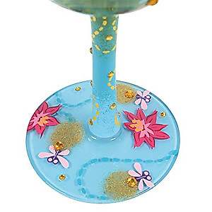 Enesco Designs by Lolita Firefly Hand-Painted Artisan Wine Glass, 1 Count (Pack of 1), Multicolor
