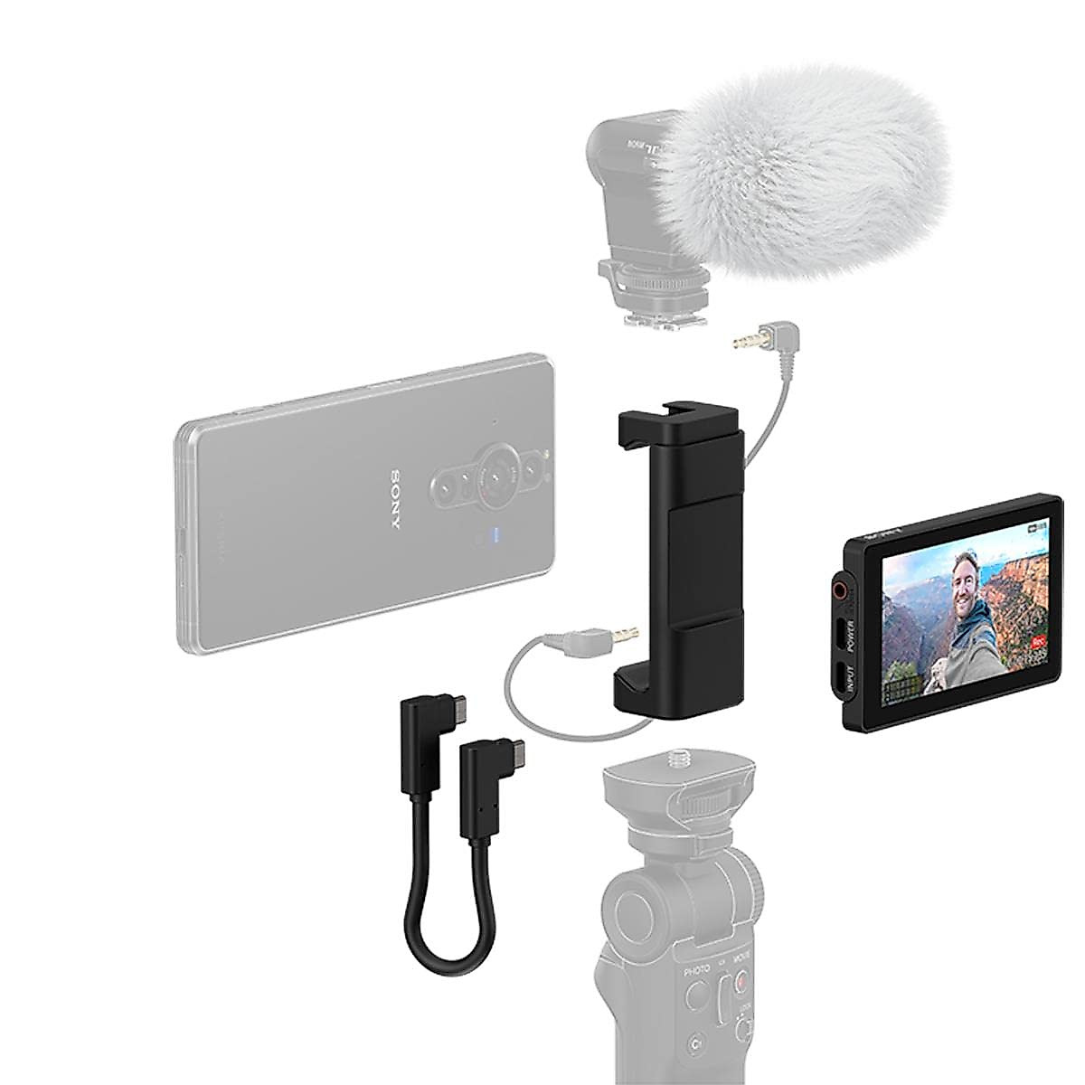 Sony 3.5” LCD Vlog Monitor with Mount and USB-C Cable for Xperia PRO-I - XQZIV01