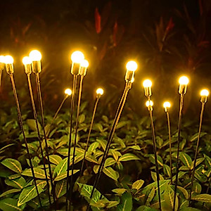 Daoseolo 2Pack 10LED Starburst Swaying Solar Lights, Outdoor Waterproof Solar Firefly Lights, Solar Garden Lights, Solar Decorative Lights for Pathway Yard Patio Landscape