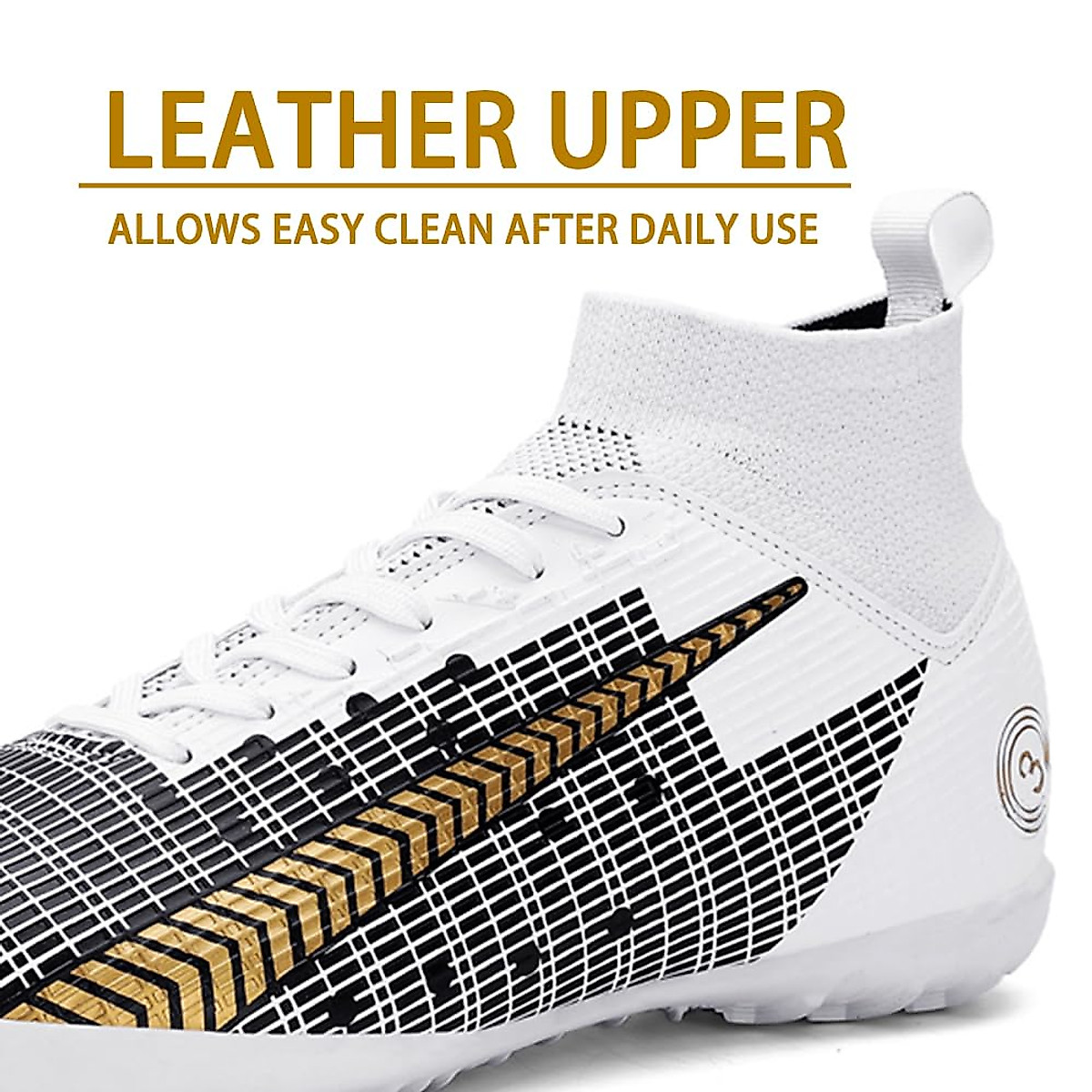 MEBAMY Comfortable Turf Soccer Cleats Athletic Football Shoes AG/TF Ground Boots Breathable Shoe Trainer Soccer Shoe